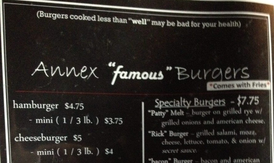The Annex Menu - a Pictorial - The 411 From 406